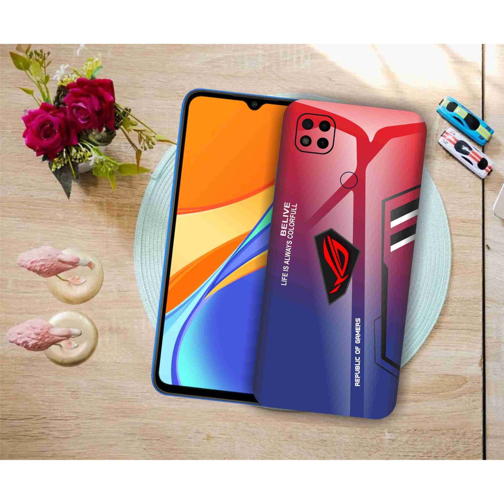 Jual garskin hp redmi 9C motif rog red blue - free custom | Shopee ...