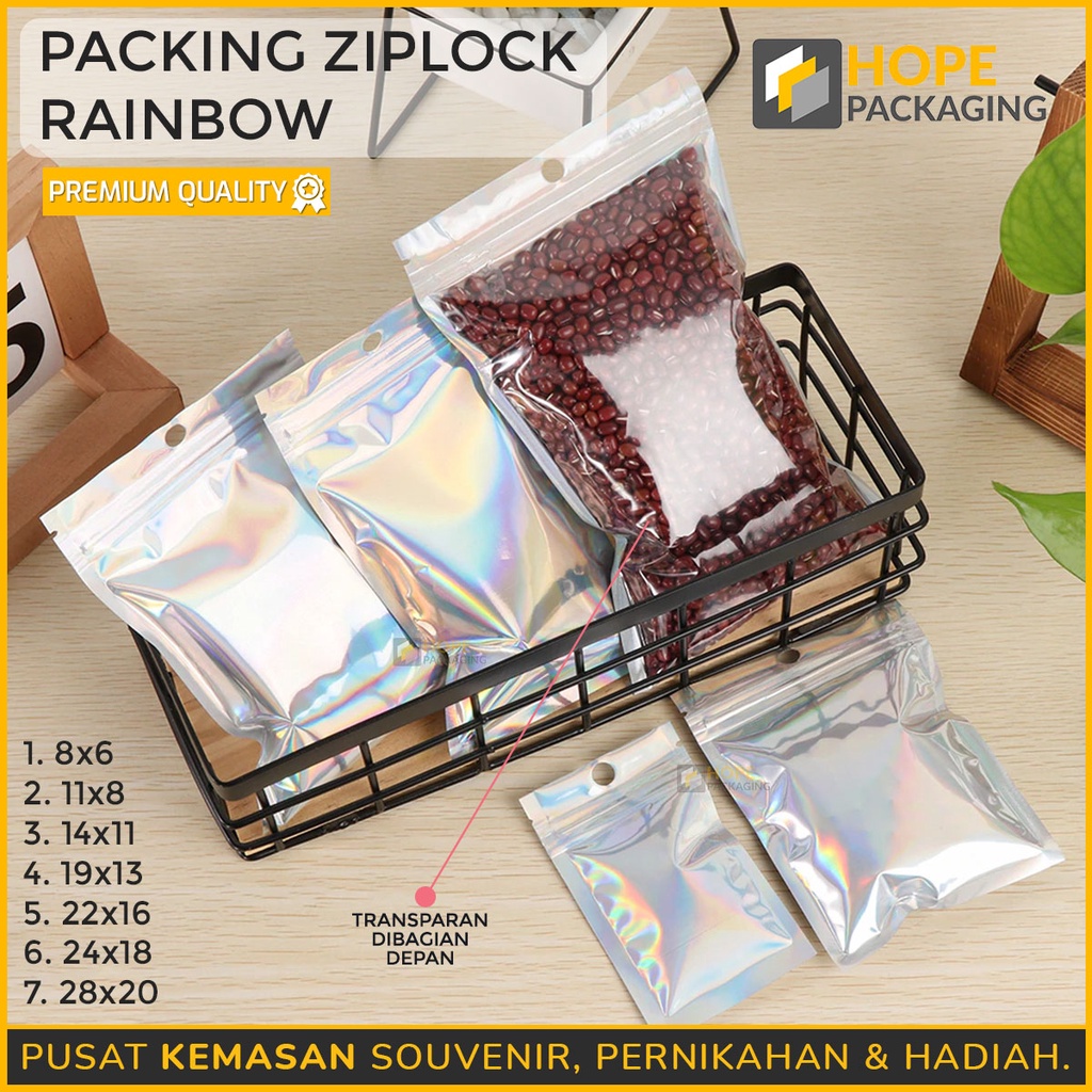 Jual [5 Pcs] Ziplock Hologram / Ziplock Alumunium Foil Pouch Plastik Kemasan Dus Packing ...