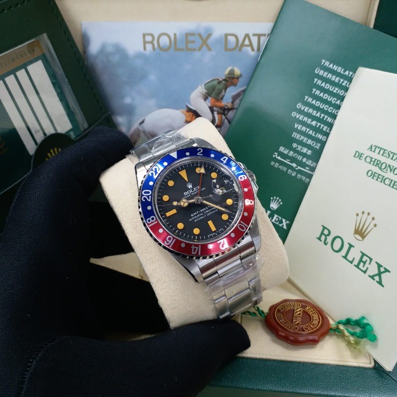 Jual Jam Pria Rolex GMT Master Pepsi Automatic Swiss Eta Clonning ...