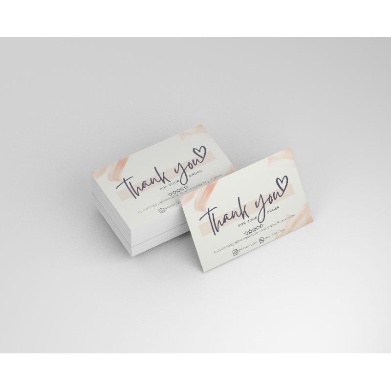 Jual (100pcs) Kartu Terima Kasih | Thank You Card Online Shop | Custom | Shopee Indonesia