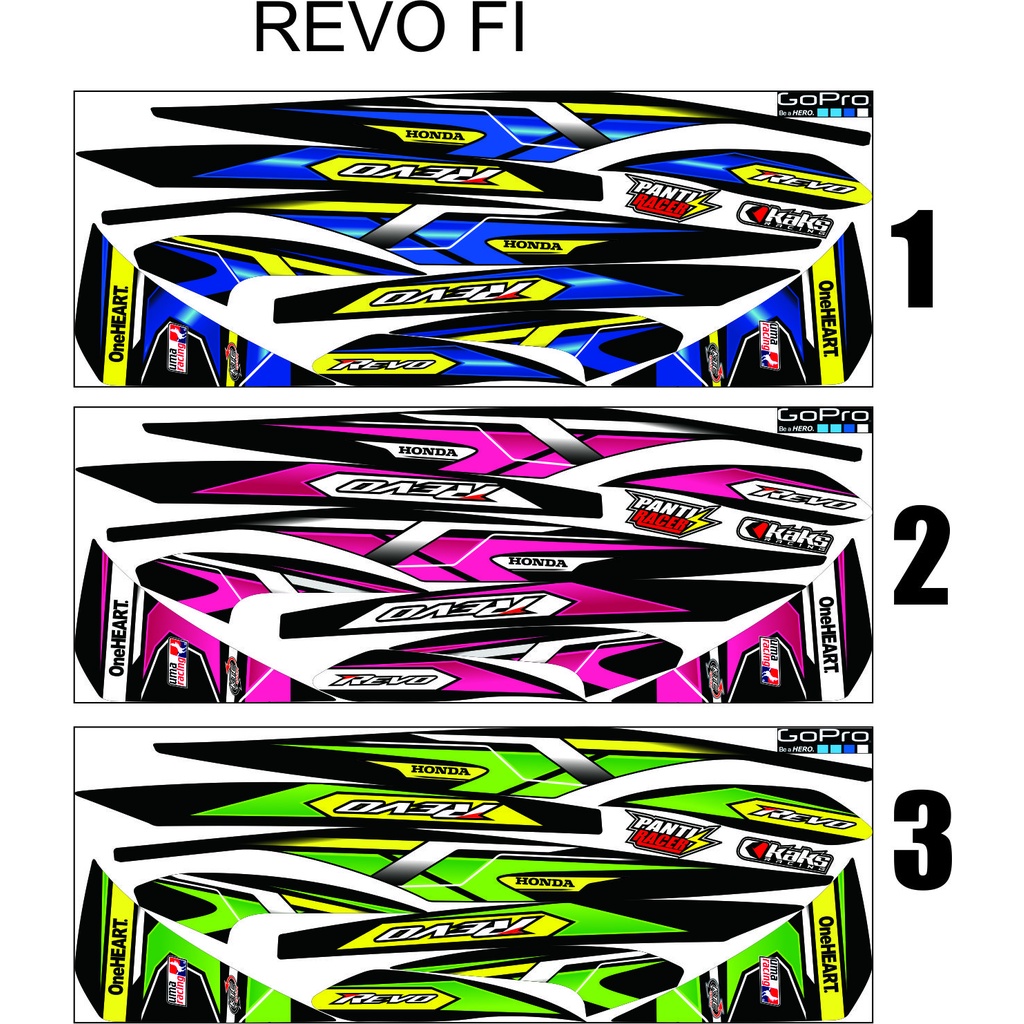 Jual STRIPING/STICKER VARIASI MOTOR REVO FI MOTIF EACING STYLE NEW ...