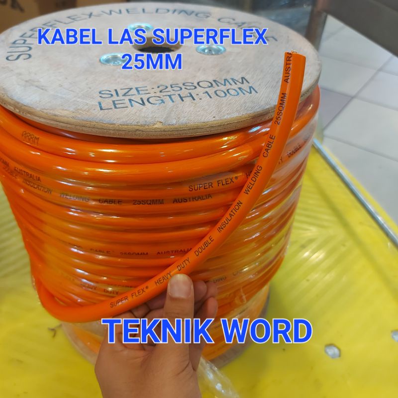 Jual KABEL LAS SUPERFLEX 25MM AUSTRALIA / WELDING CABLE SUPERFLEX 25MM | Shopee Indonesia