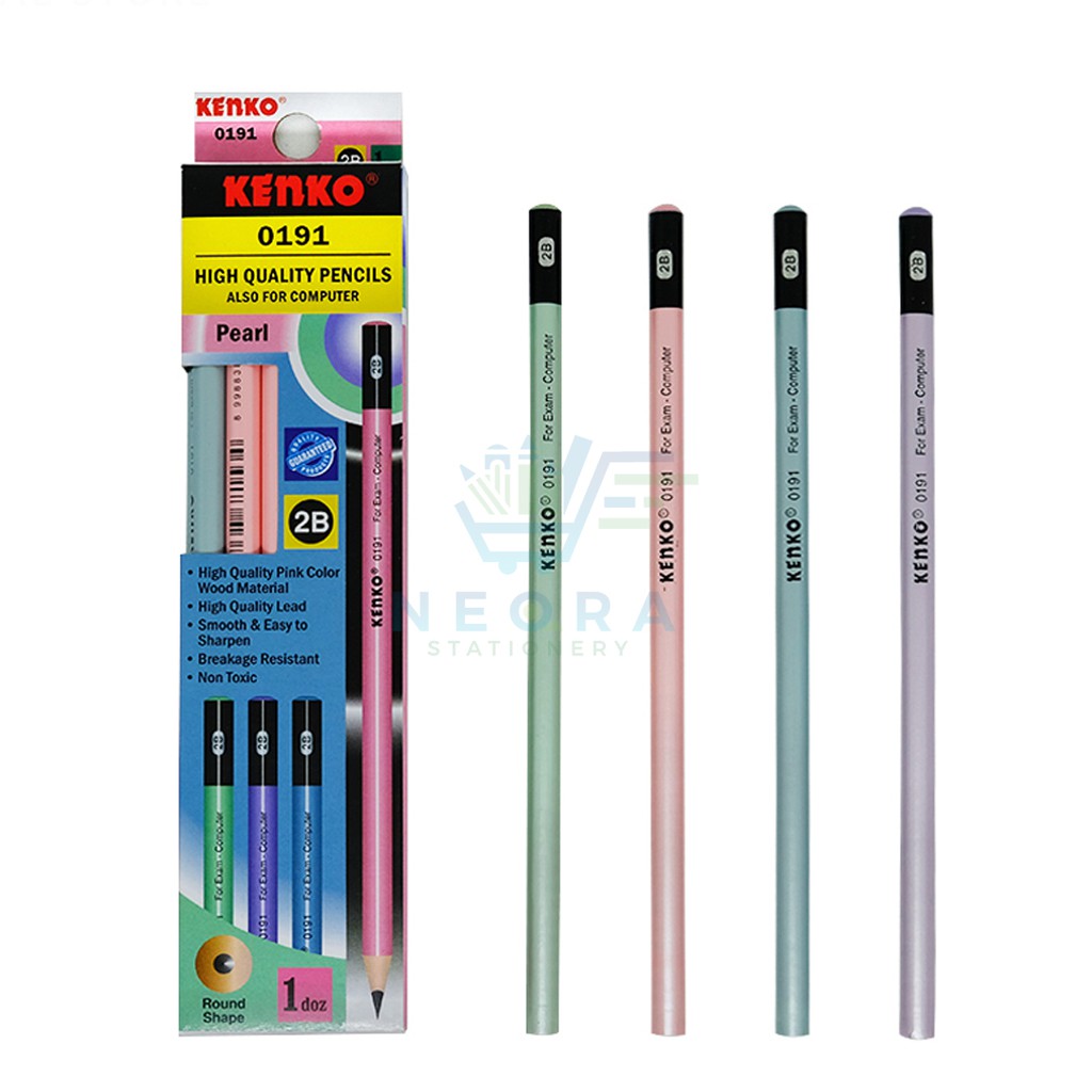 Jual Kenko Pensil Tulis 2B High Quality Pearl Color - 0191 (@12 Pensil ...
