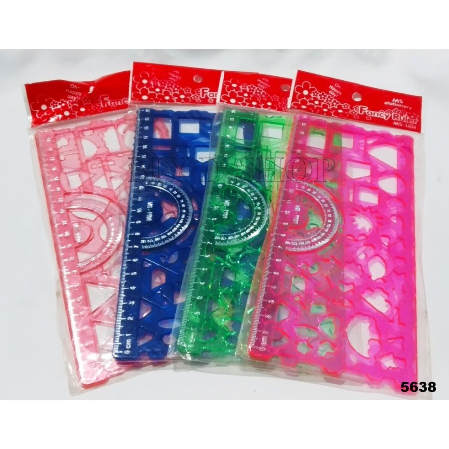 Jual Penggaris MS-1101 Cetakan Aneka Bentuk 20 cm 1Pcs saja | Shopee ...