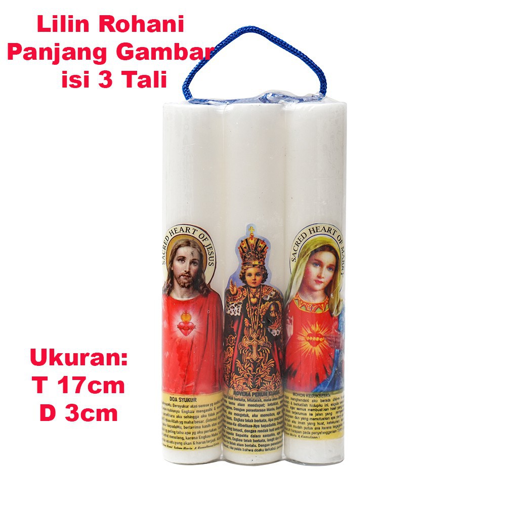 Jual Lilin Altar/Lilin Rohani Doa Putih Bergambar 1Pack 3pcs | Shopee ...