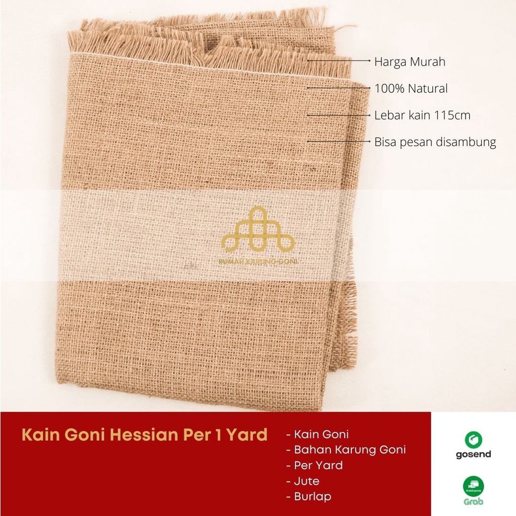Jual Kain Goni Hessian Per 1 Yard - Kain Goni - Bahan Karung Goni - Per ...