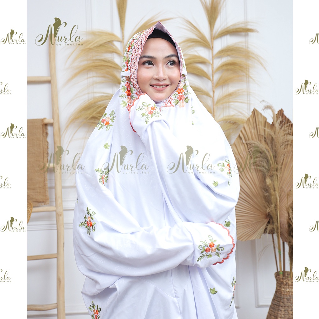 Jual Mukena Terusan Bordir Komputer Bunga Tabur Melati Katun Mikro ...