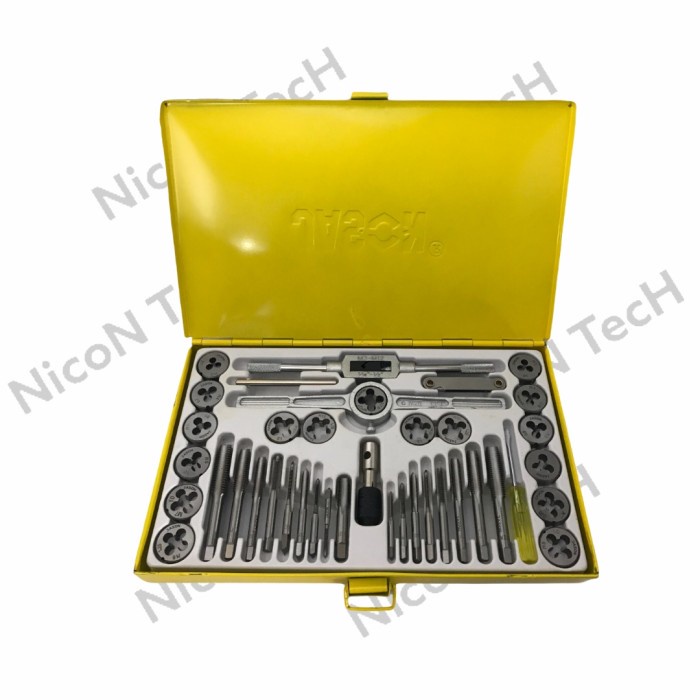 Jual Tap And Die set 40 PCS JASON / Hand Tap Dan Senai set 40 PCS ...