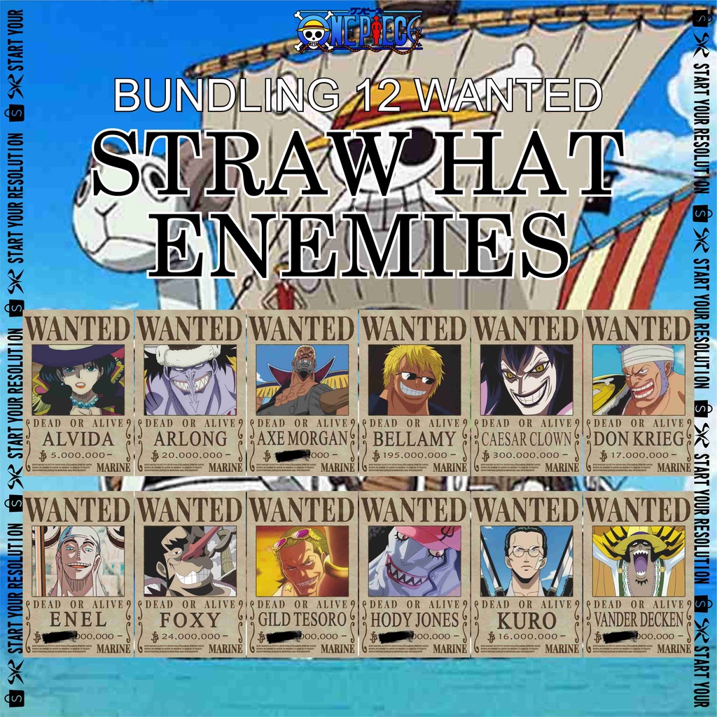 Jual Poster Anime & Manga Bundling Wanted / Buronan One Piece Bounty ...
