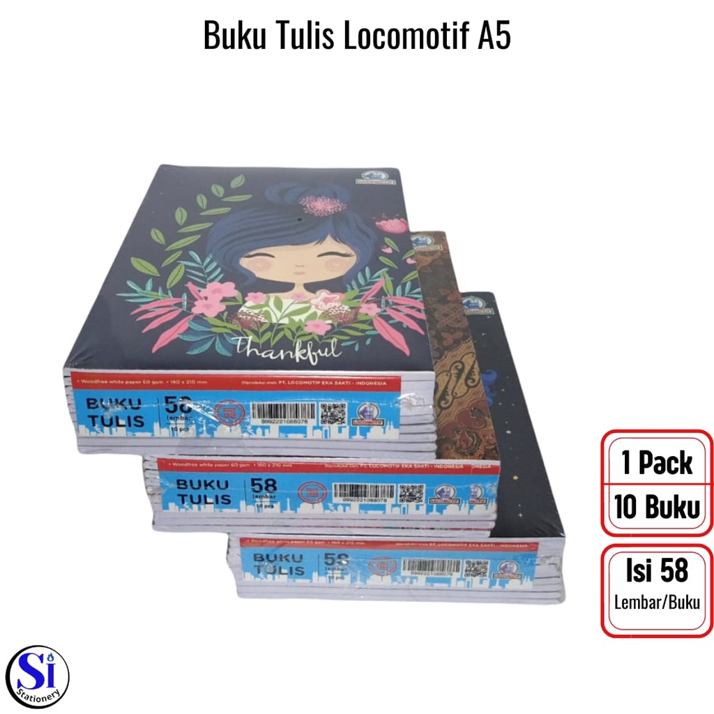 Jual Buku Tulis Locomotif A5 58 Lembar 1 pack isi 10 pcs | Shopee Indonesia