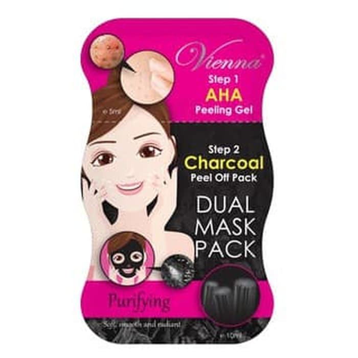 Jual [Purifying] Vienna Dual Mask Pack / Masker Wajah AHA + Charcoal ...