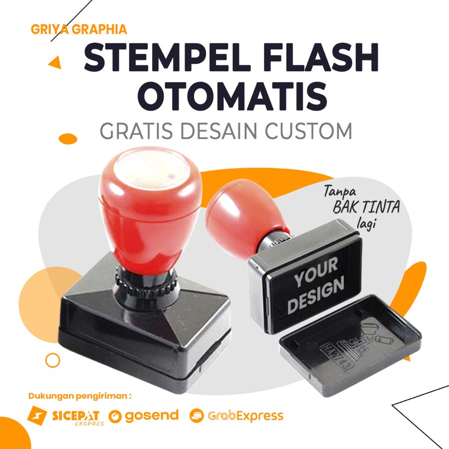 Jual Stempel Flash Otomatis l Ukuran KECIL l Free Design | Shopee Indonesia