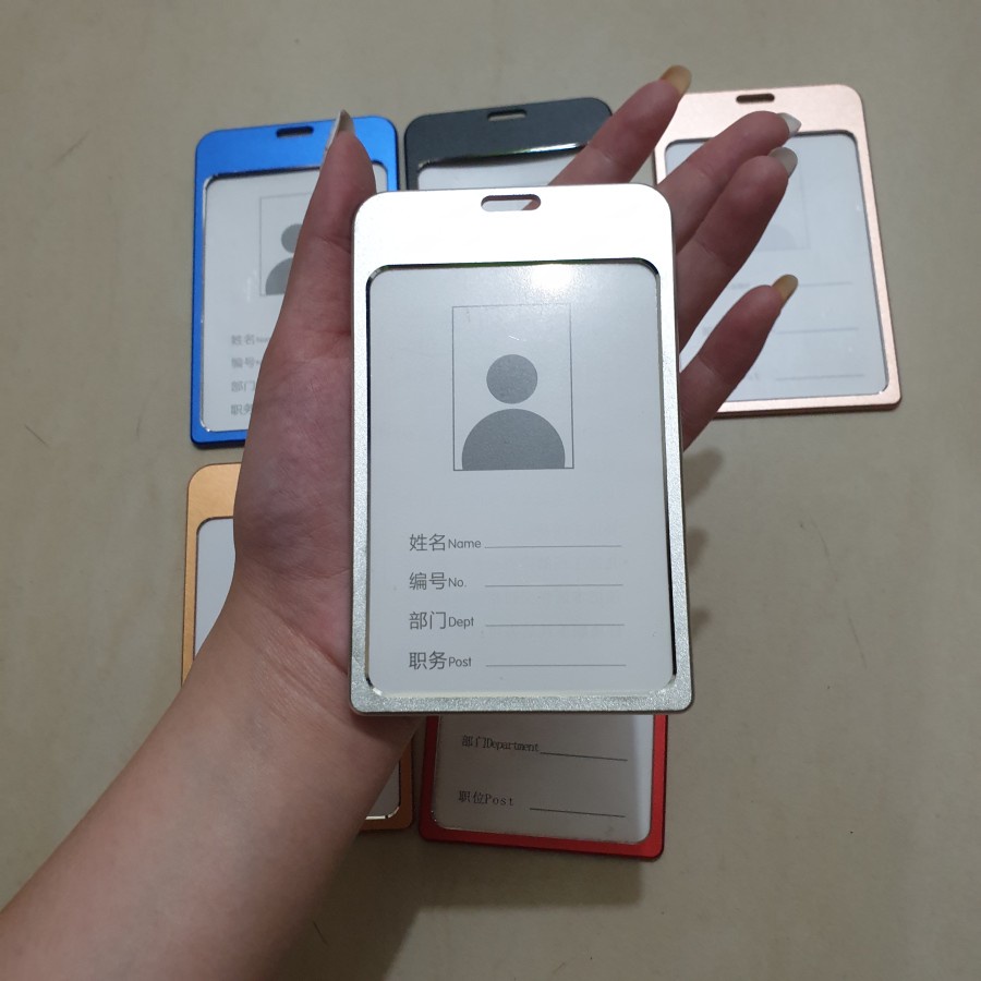 Jual Tempat ID Card IDcard Alumunium Besi Kuat Nametag Name tag kantor ...