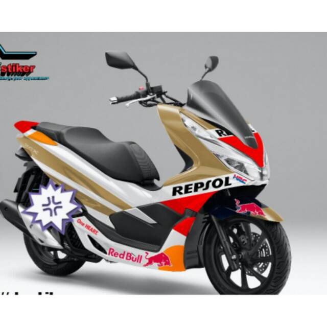 Jual STIKER HONDA PCX GOLD REPSOL FULL BODY RED BULL | Shopee Indonesia