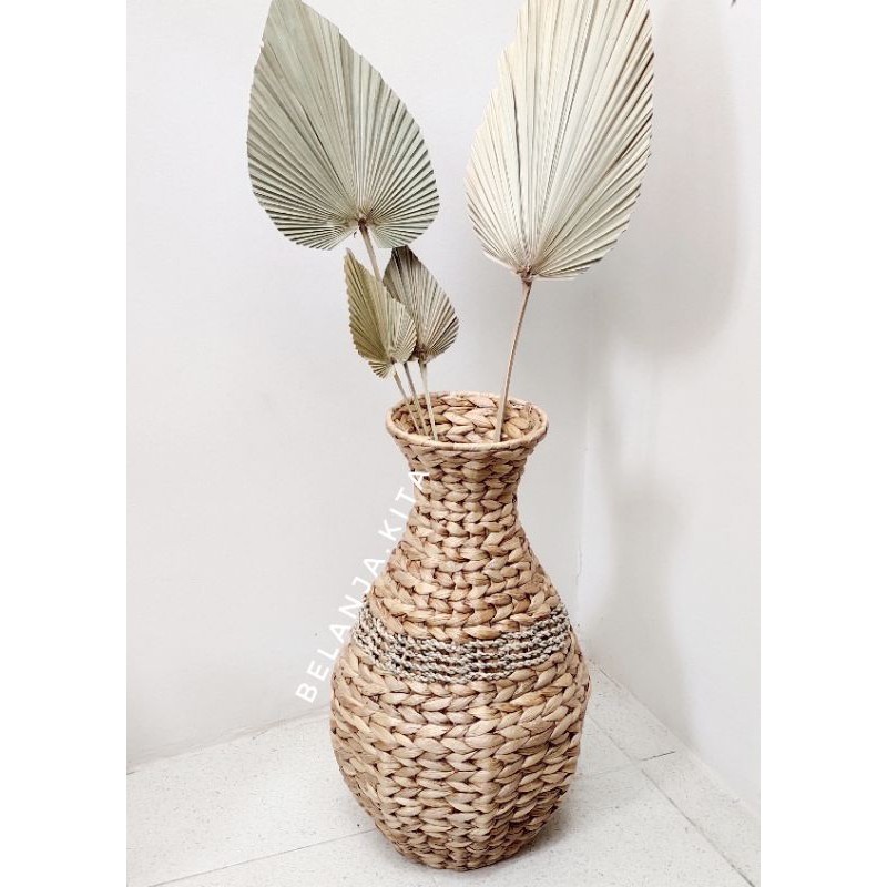 Jual vas bunga guci enceng seagrass rangka besi | Shopee Indonesia