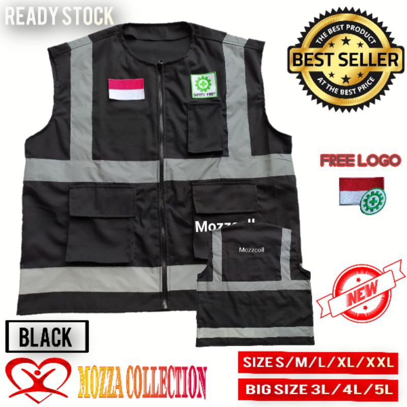 Jual ROMPI SAFETY HITAM ALMOZZ BAHAN DRILL | Shopee Indonesia