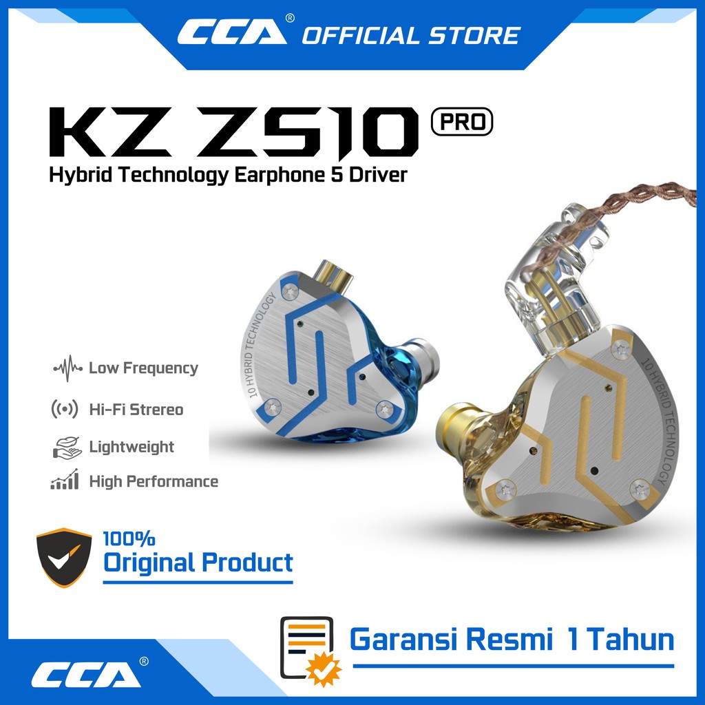 Jual KZ ZS10 Pro with Mic 4BA+1DD Hybrid Technology Earphone 5 Driver ...