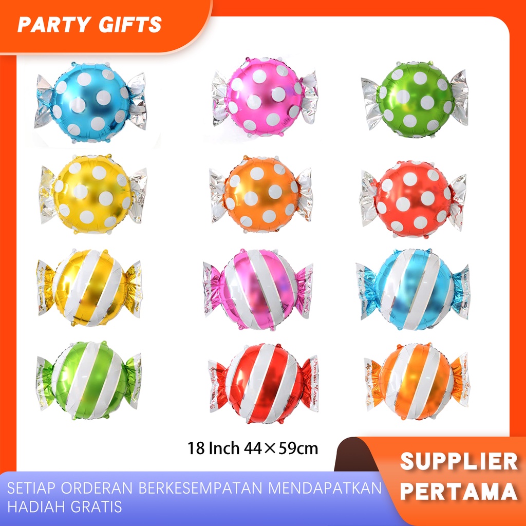 Jual Balon Foil Bulat Candy Polkadot Warna Warni | Shopee Indonesia