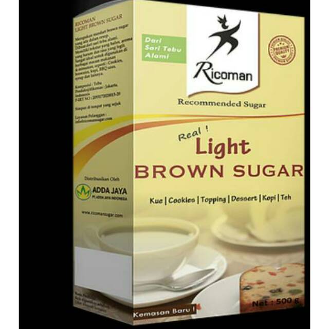 Jual RICOMAN Brown sugar light merk 500Gr | Shopee Indonesia