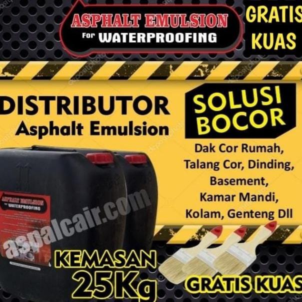 Jual aspalt emulsion/aspal cair/waterproofing/lem atap dak aspal 5kg ...