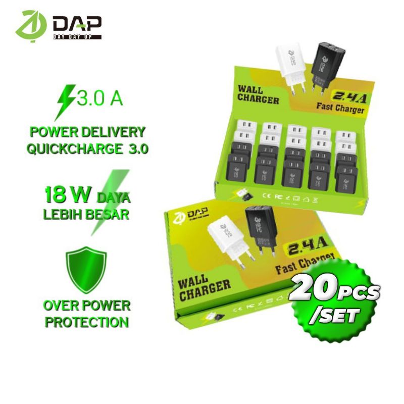Jual DAP ADAPTOR 2 PORT USB CHARGER TOPLES D-A4N FAST CHARGING ECERAN ...