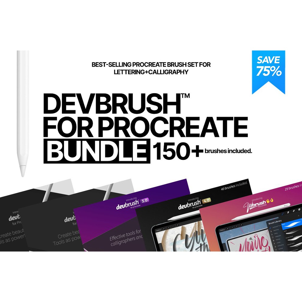 Jual Procreate Brush - Dev Brush Set 1 s.d. 6 Lettering Brushes ...