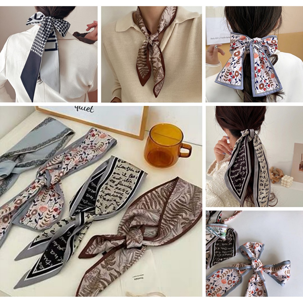 Jual Mini Scarf/ Scarf Leher / Scarf Tas Bahan Silk Immitation Gaya ...