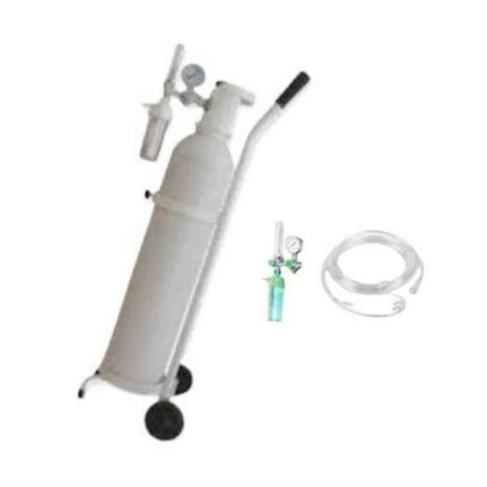 Jual Tabung oksigen 2m3 komplit (tabung, troly,regulator,selang oksigen) khusus gojek | Shopee ...