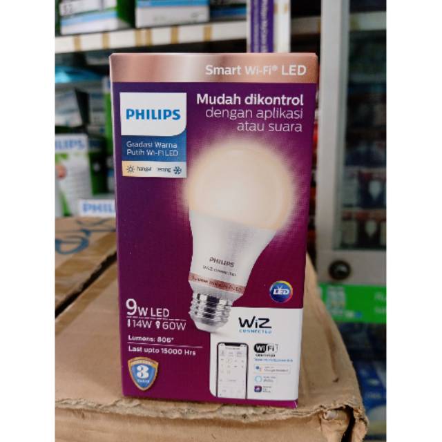 Jual Lampu LED smart WiFi Philips 9 watt ready putih kuning,ready RGB | Shopee Indonesia