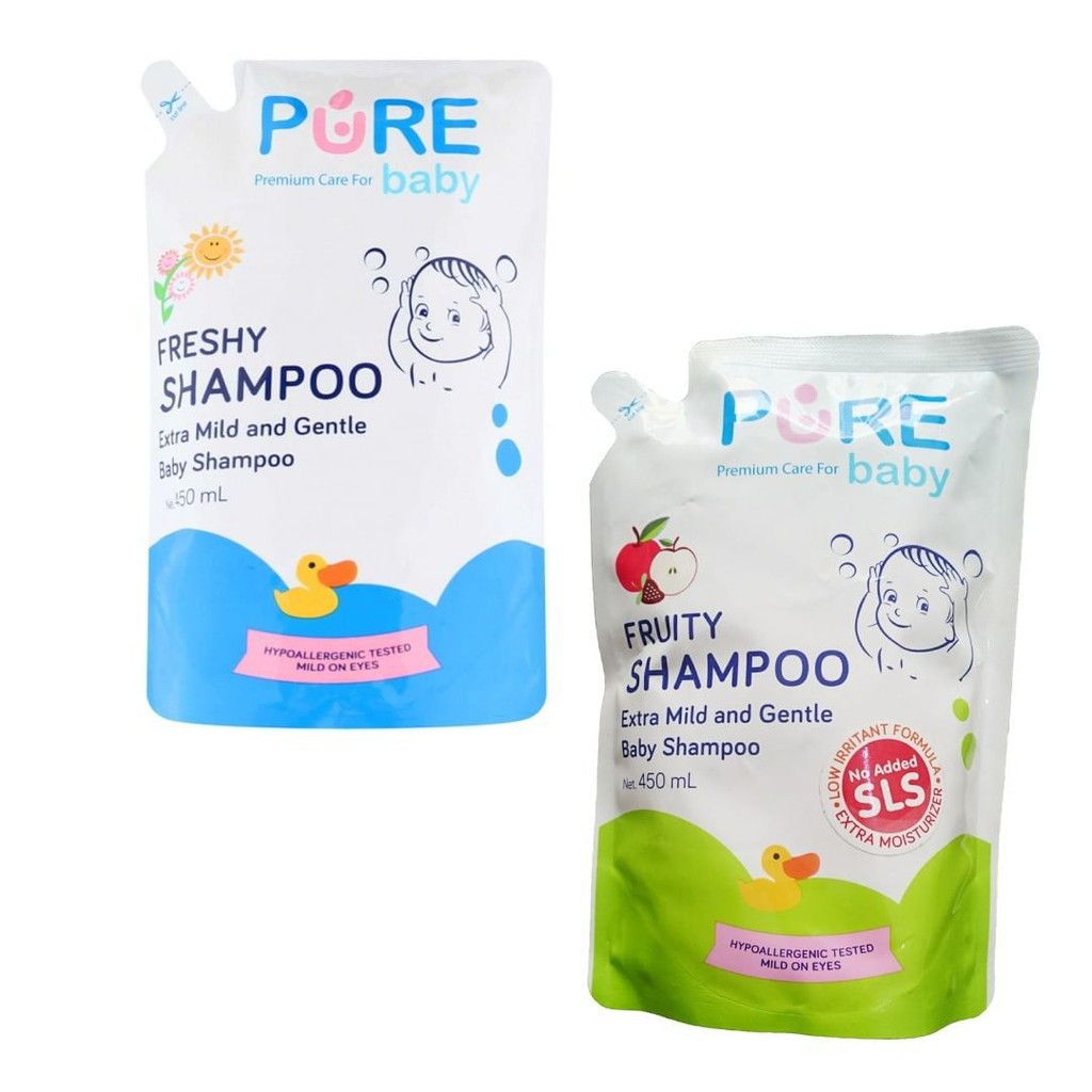 Jual PURE BABY - SHAMPO DAN WASH REFILL 450 ML | Shopee Indonesia