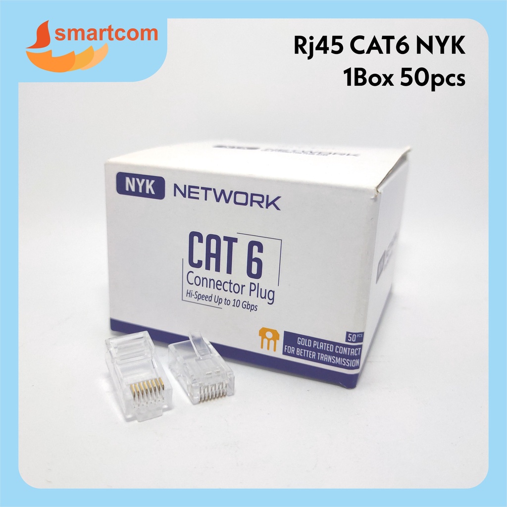 Jual RJ45 NYK CAT6 CONNECTOR CAT 6 ISI 50PCS NYK ORIGINAL | Shopee Indonesia