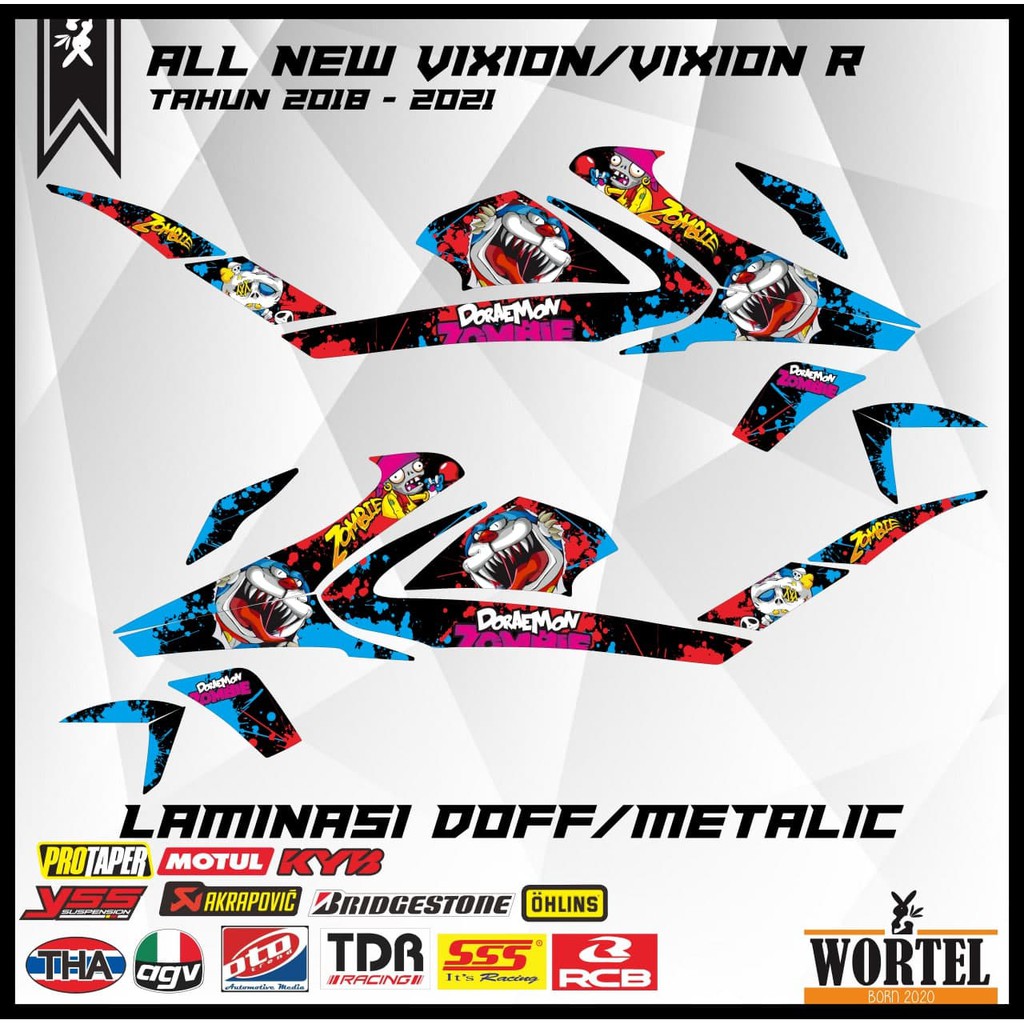 Jual Sticker striping list Decal motor New Vixion DORAEMON (VIXION R ...