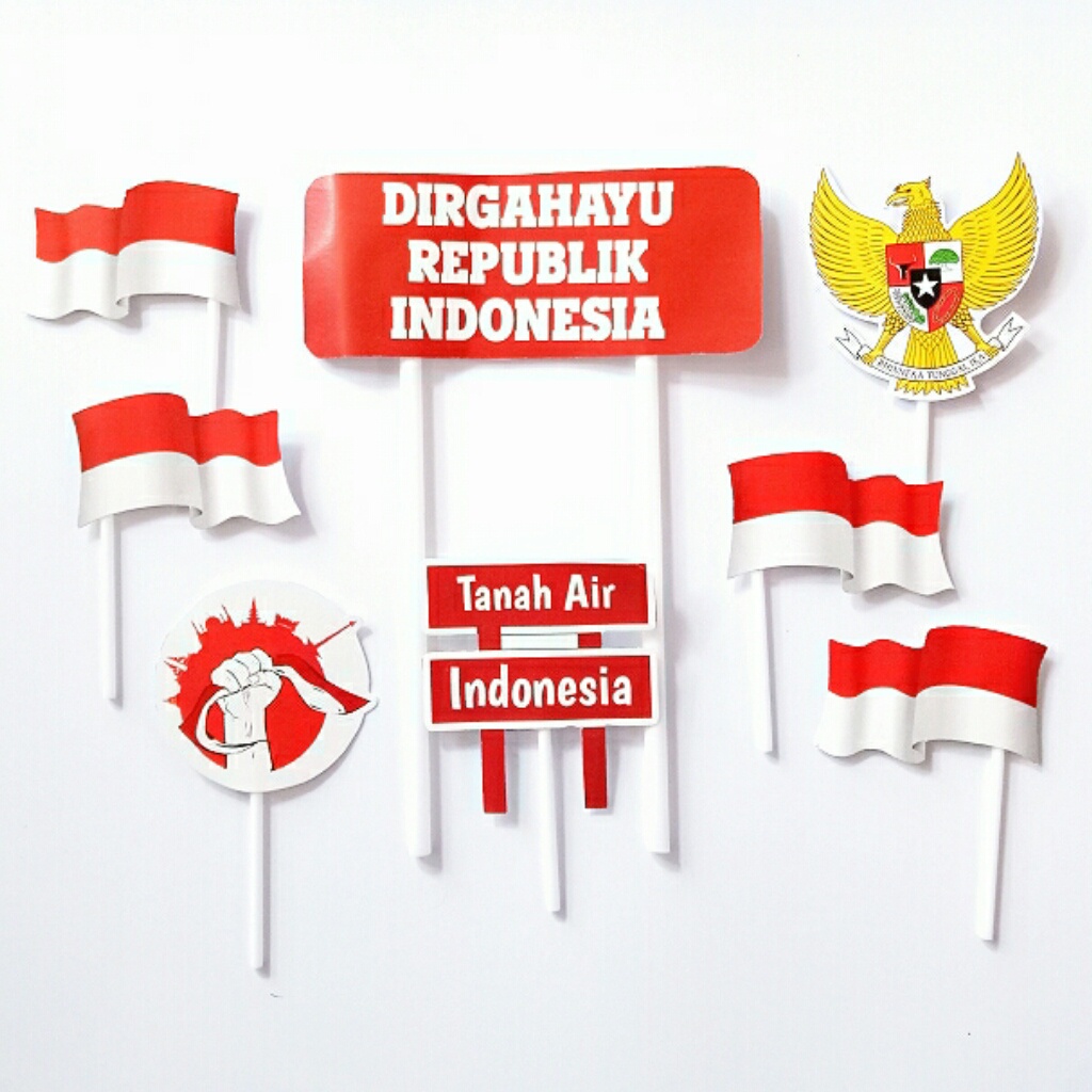 Jual topper toper tusukan hiasan kue cake nasi tumpeng kemerdekaan ...