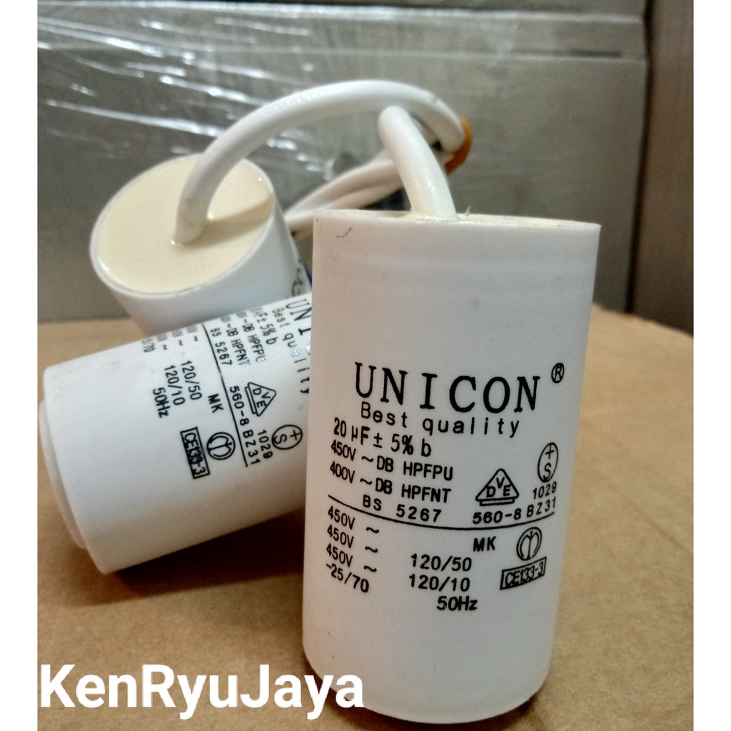 Jual Kapasitor pompa 20uf 450 vac Unicon | Shopee Indonesia