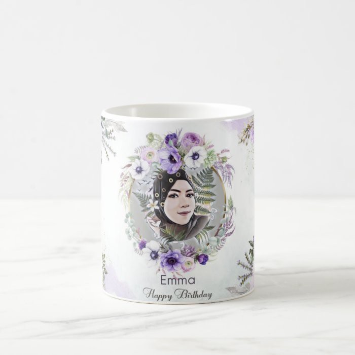 Jual Mug Gelas Custom Nama dan Foto Tema Bunga Lavender | Shopee Indonesia