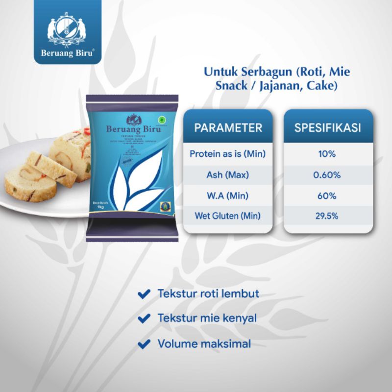Jual Tepung Terigu Beruang Biru 1 kg | Shopee Indonesia