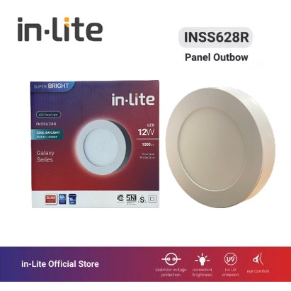 Jual Lampu Downlight In-Lite LED 12w 12 Watt panel bulat OUTBOW INLITE ...