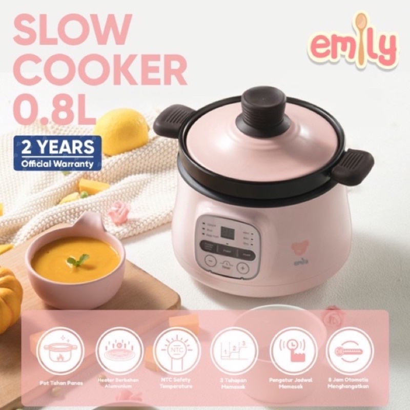 Jual Emily ESC-35004 Slow Cooker CLaypot 0.8L | Shopee Indonesia