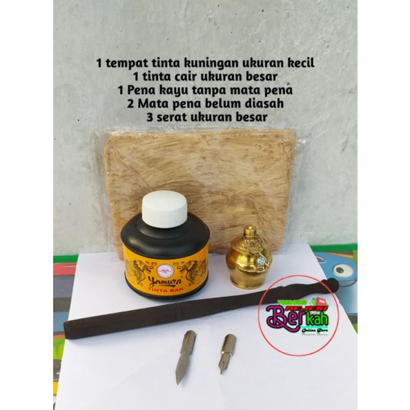 Jual satu set paket hemat peralatan menulis lengkap Pena kayu pena tutul pena celup bak tinta ...