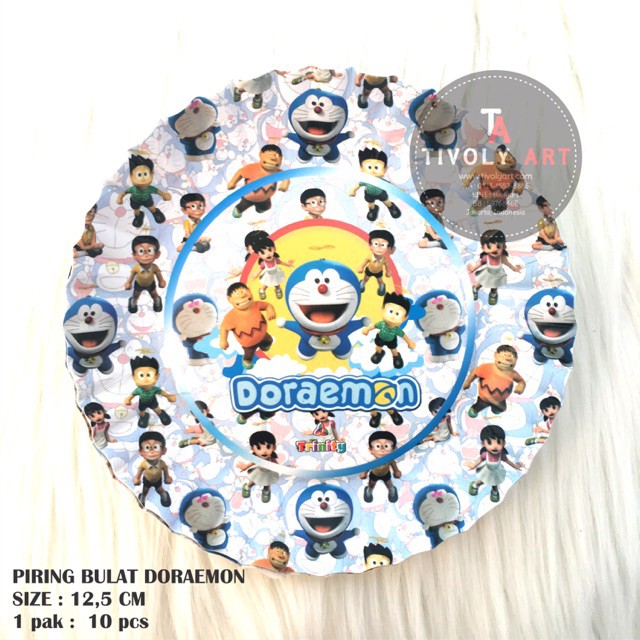 Jual Piring Ulang Tahun / Piring BULAT Doraemon / Piring Doraemon ...
