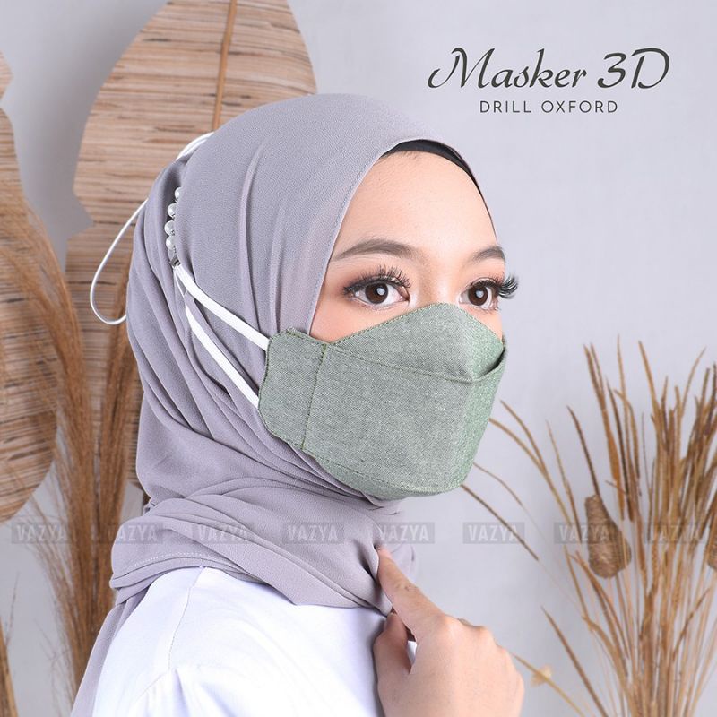Jual Masker 3D Earloop Drill Oxford | Shopee Indonesia