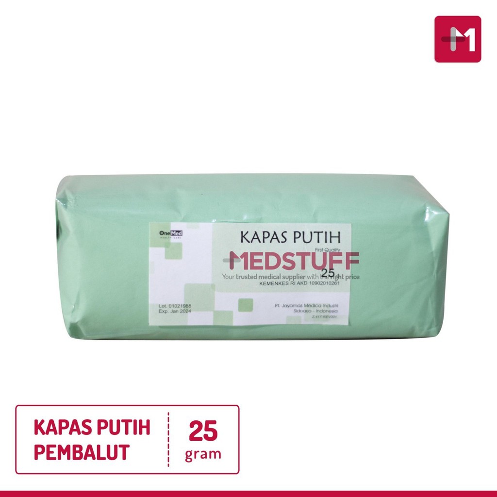 Jual Kapas Putih Pembalut Onemed 25gram | Shopee Indonesia
