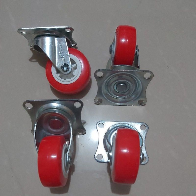 Jual Roda Caster - Troli - Kastor - Etalase 2" Merah. ( Tanpa Rem ...