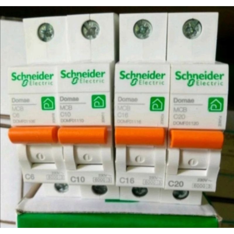 Jual MCB SCHNEIDER Type 6000k New Domae 1p 6A,10A,16A,20A | Shopee Indonesia