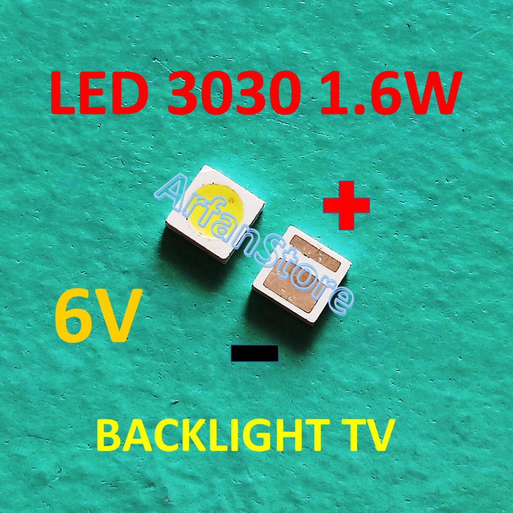 Jual LED 3030 6V 1.6W Cold White Backlight LCD TV SMD Lampu Putih 6 ...