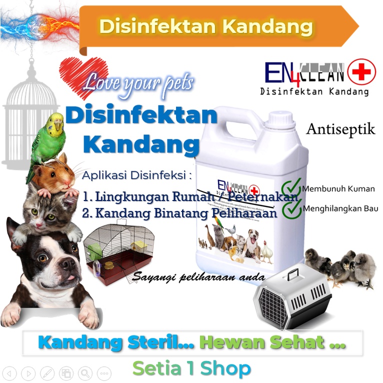 Jual Disinfektan Kandang 5 Liter EN4 Clean Chloride Base Steril Anti ...