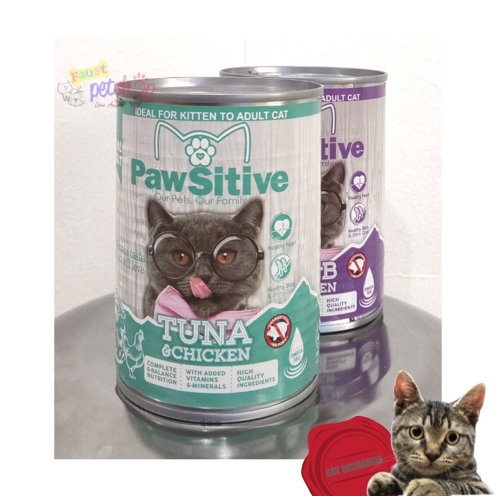 Jual PawSitive Kaleng Adult Variant Tuna Chicken, Lamb Chicken 400g No ...