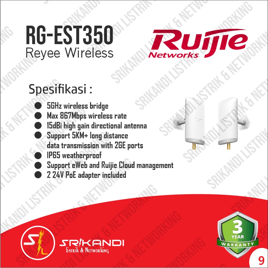 Jual 5GHz Wireless Bridge Ruijie Reyee RG-EST350 | Shopee Indonesia
