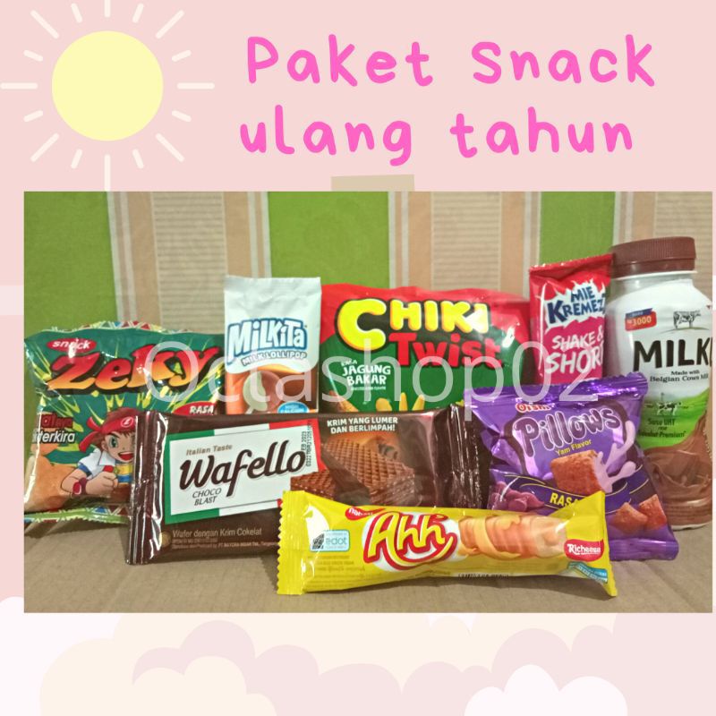Jual , Paket Snack ulang tahun kemasan pouch besar/Snack ulang tahun ...