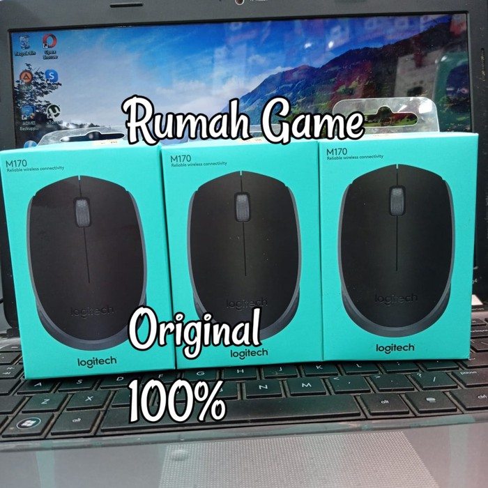 Jual mouse wireless logitech m170 ORIGINAL hitam abu2 polos | Shopee ...